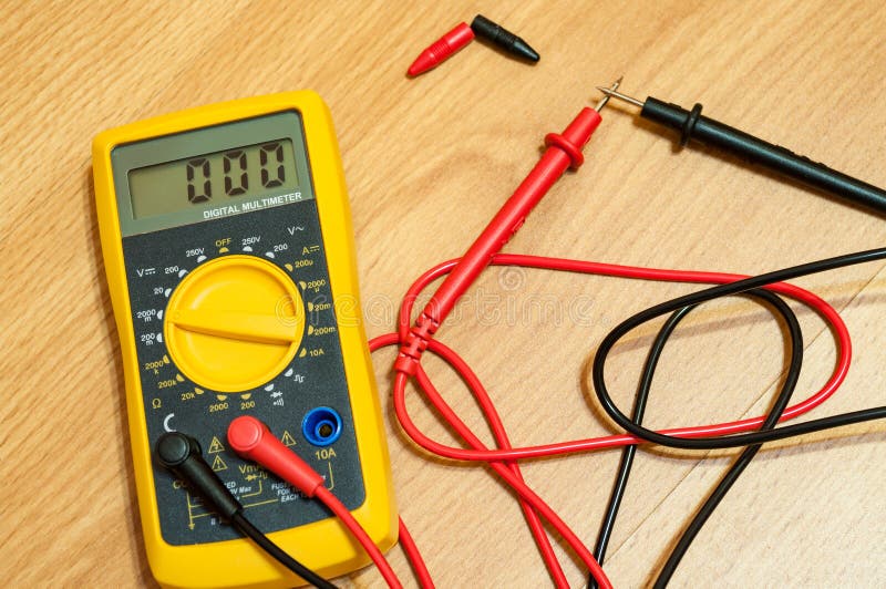 Modern Digital Multimeter on a Floor Stock Image - Image of meter ...