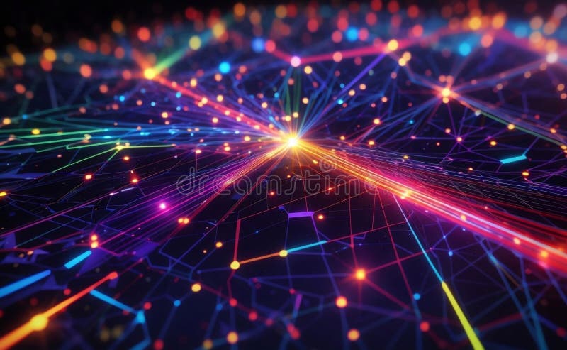 Modern Digital Network Technological Processes Background Stock ...