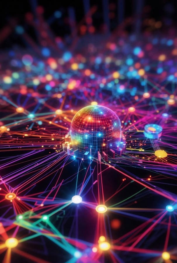 Modern Digital Network Technological Processes Background Stock ...