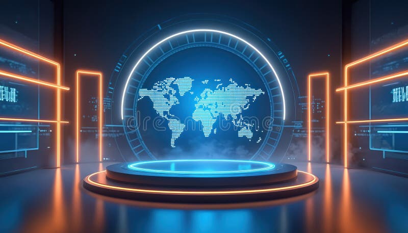 World Neon Light Stage Background Stock Illustrations – 1,135 World ...