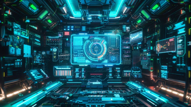 Modern Digital Operations Center with Global Data Stock Photo - Image ...