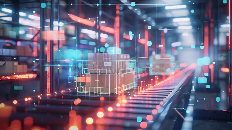 Modern Digital Parcel Workshop Stock Image - Image of manager, carton ...