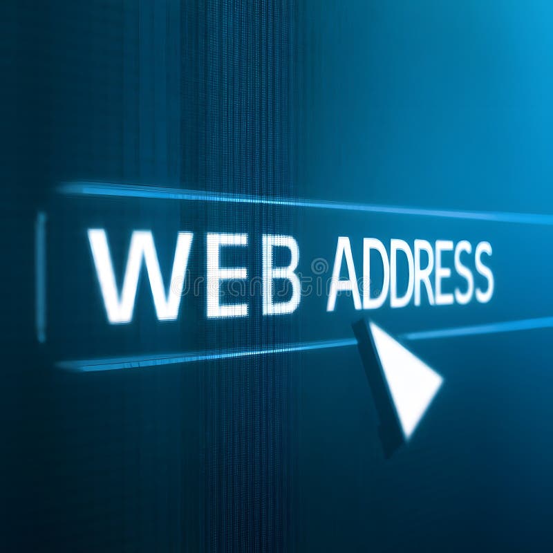 Modern Digital Screen Display with Web Address Bar, Inviting User ...