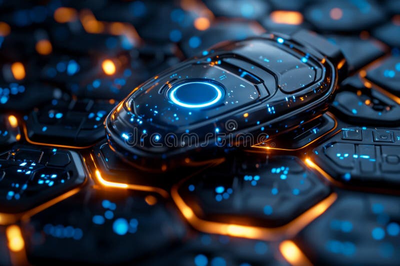 Modern Digital Smart Key Features Sleek Metallic Finish and Glowing ...
