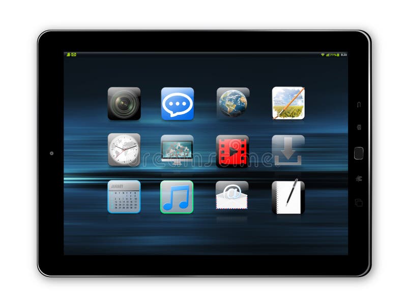 Modern Digital Tablet 3D Rendering Stock Illustration - Illustration of ...