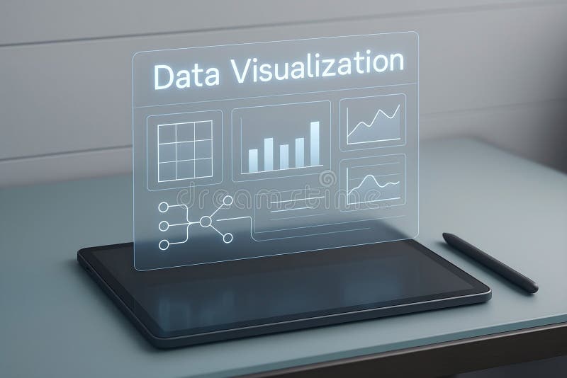Modern Digital Tablet Displaying Data Visualization Charts and Graphs ...