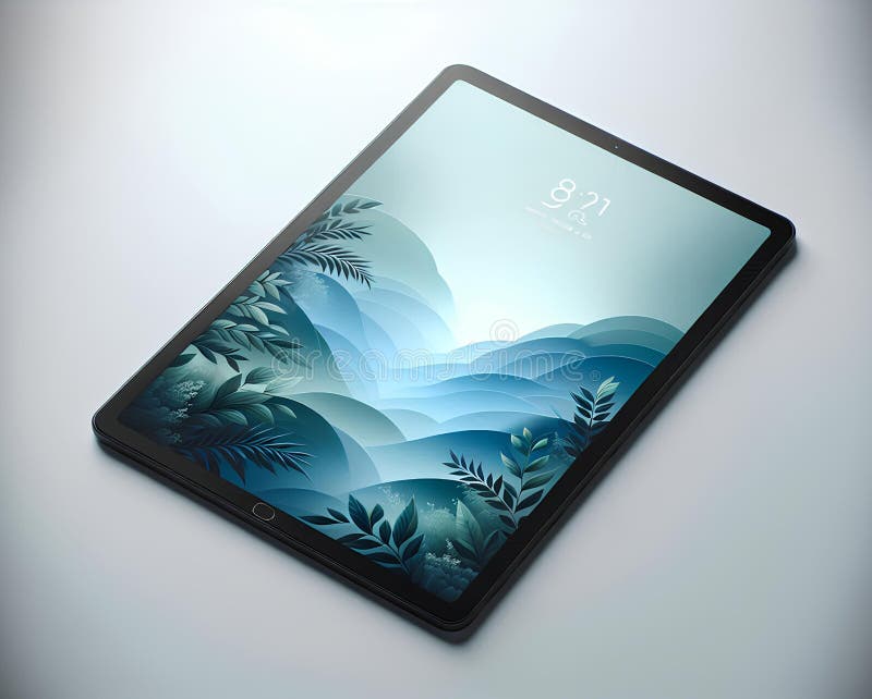 Modern Digital Tablets Displaying Artistic Illustrations on the Screen ...