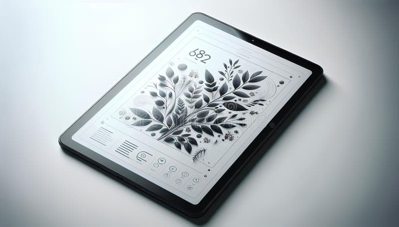 Modern Digital Tablets Displaying Artistic Illustrations on the Screen ...