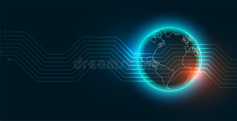 Technology Earth Globe Communications Design Stock Illustration ...