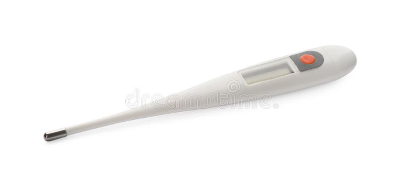 Modern Digital Thermometer Isolated on White. First Aid Item Stock ...
