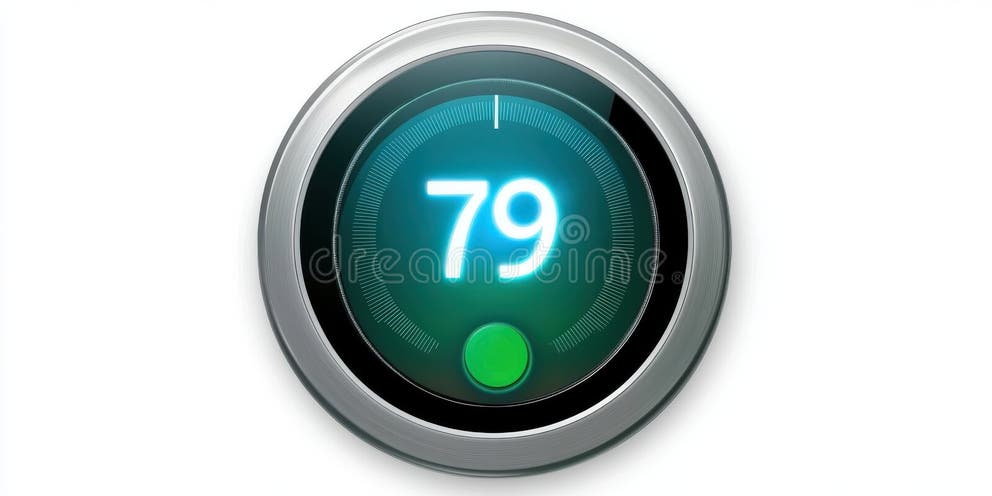 Modern Digital Thermostat Display 79 Degrees Smart Home Technology ...