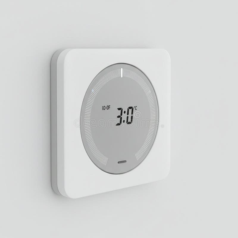 A Modern Digital Thermostat with a Simple, Sleek Design. it Features a ...