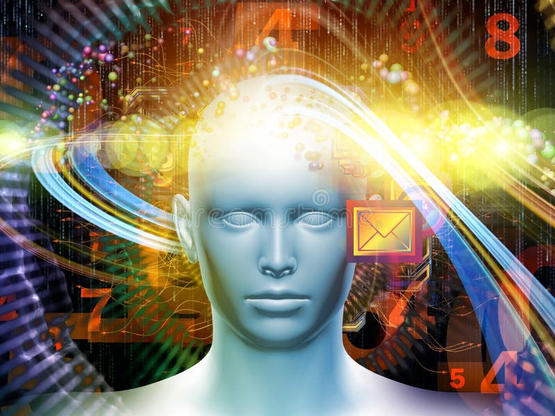 Modern Digital Thoughts stock illustration. Illustration of effect ...