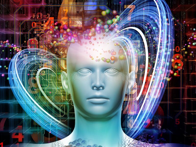 Modern Digital Thoughts stock illustration. Illustration of concept ...