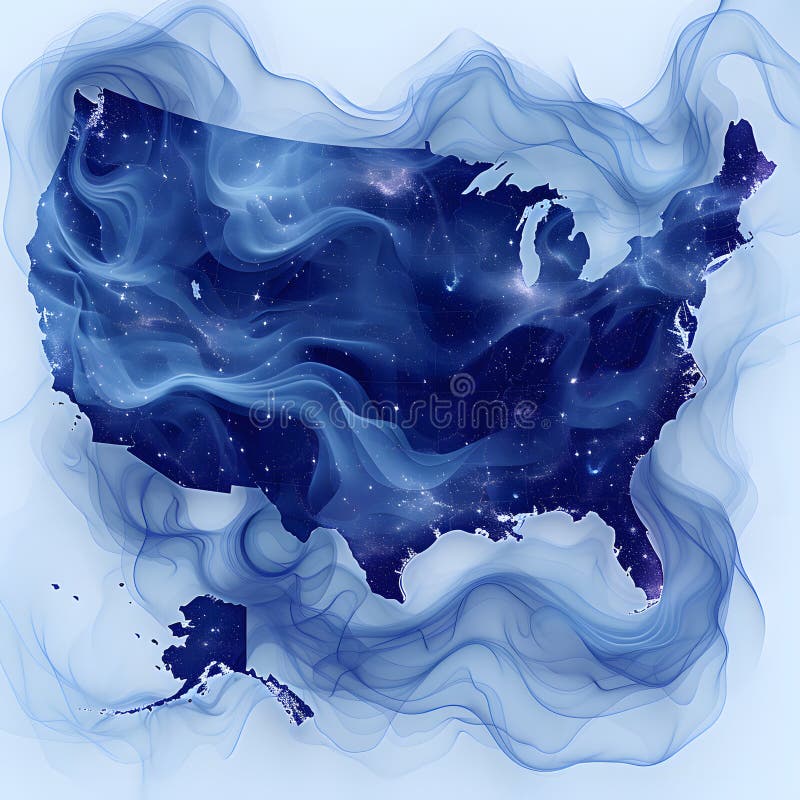 Digital USA Map Background with Minimalistic Design Stock Illustration ...