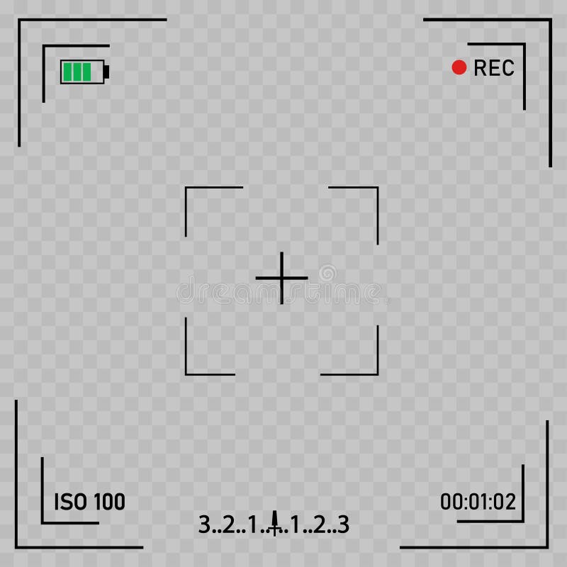 Modern Digital Video Camera Focusing Screen on Transparent Background ...