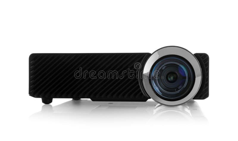 Modern Digital Video Projector Isolated Stock Photo - Image of office ...