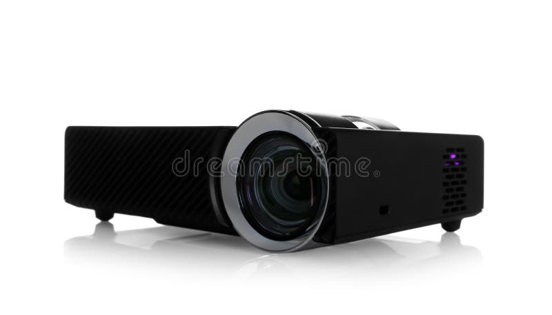 Modern Digital Video Projector Isolated on White Stock Image - Image of ...