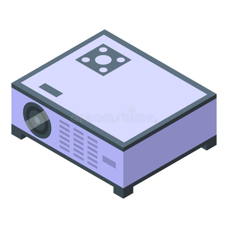 Modern Digital Video Projector Standing on a Table Isometric View Stock ...