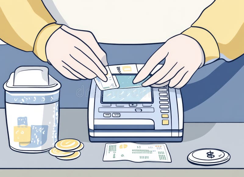 Modern Digital Wallet Cartoon Illustrations in Isolation. Stock Photo ...