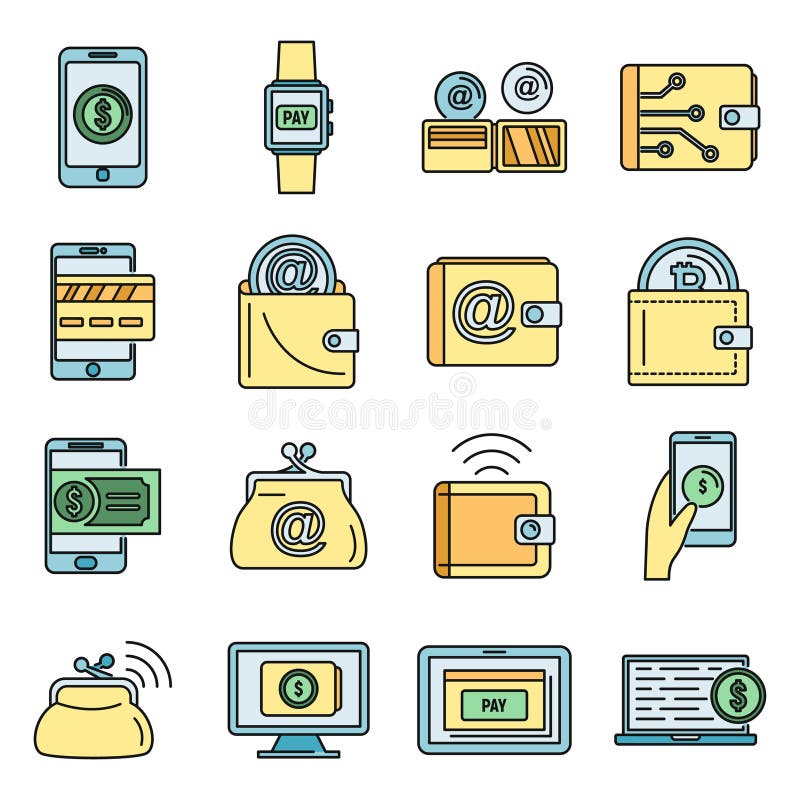 Wallet Icons Vector. Purse with Money Illustration Sign. Coins Symbol ...