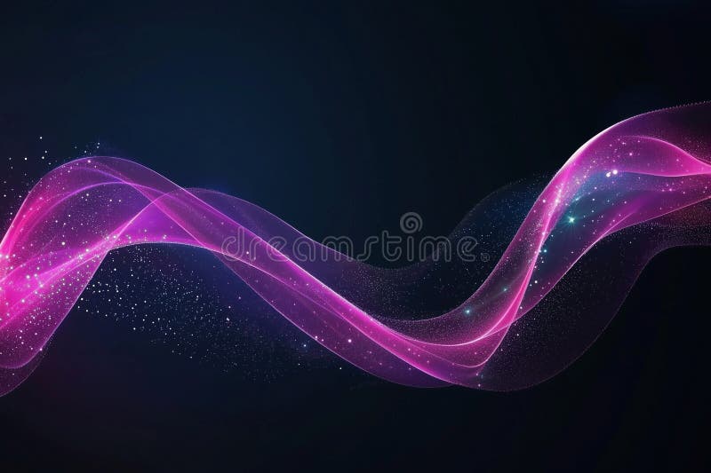 Modern Digital Wave on a Black Background Ai Illustration Stock ...