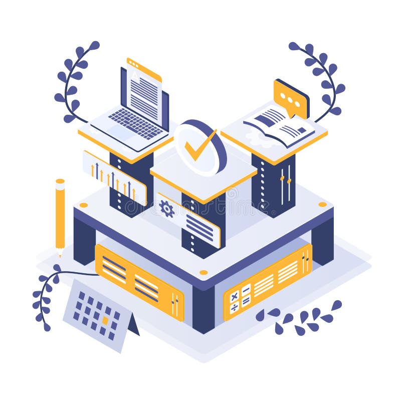 Modern and Digitalized Educational Method System Stock Vector ...