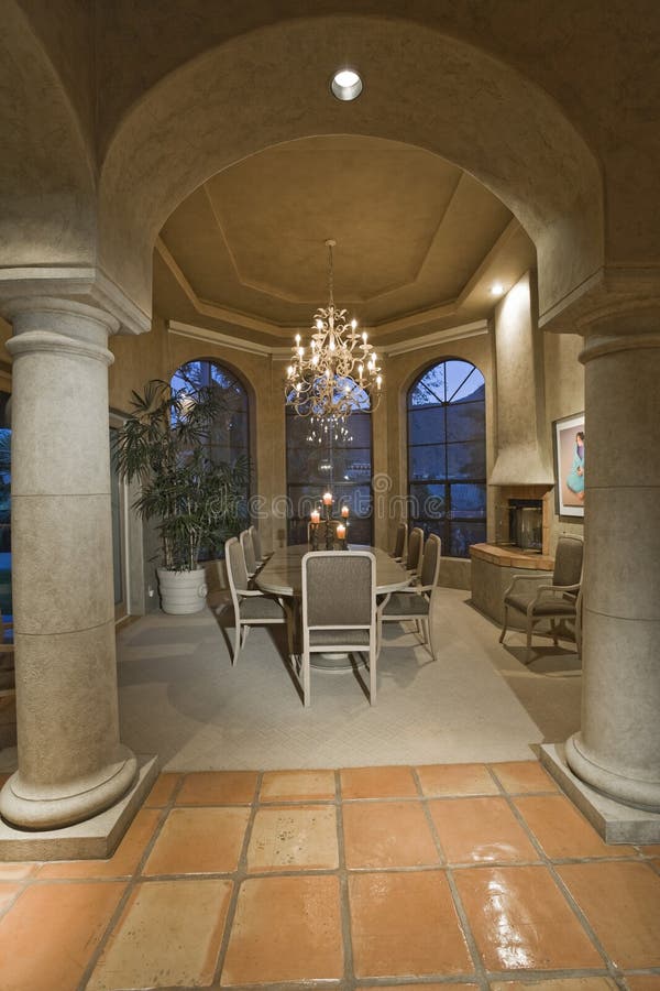 Modern Dining Room in House Stock Photo - Image of table, apartment ...