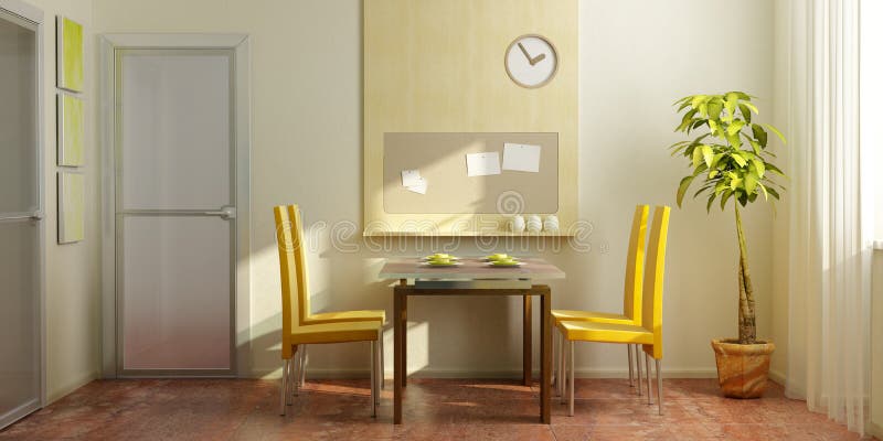 Interior Design Modern Loft Dining Room Stock Illustrations – 35,870 ...