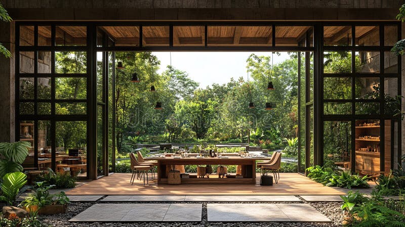 Modern Dining Room, Jungle View, Luxury Resort, Serene Setting Stock ...