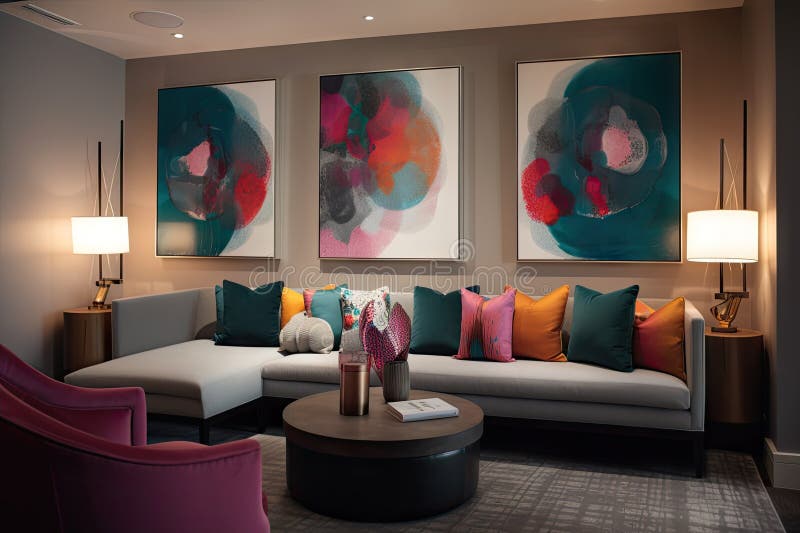 Modern Dining Room, with Sleek Table and Chairs, and Pop of Color in ...