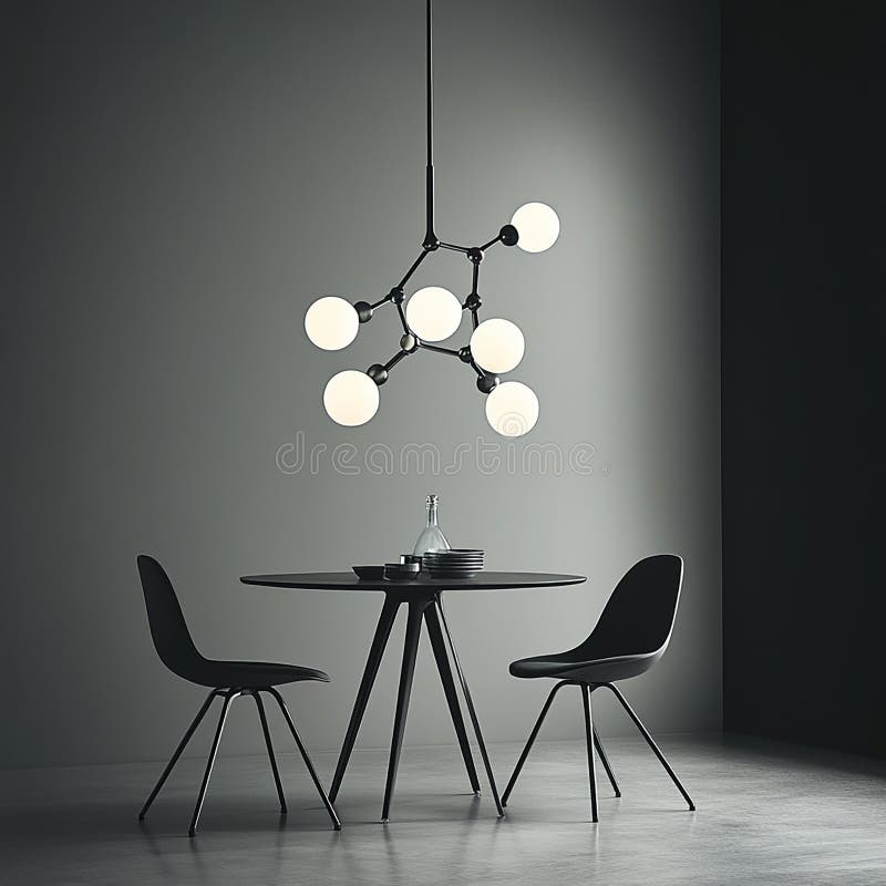 "Modern Dining Room with a Statement Light Fixture and Elegant Decor ...