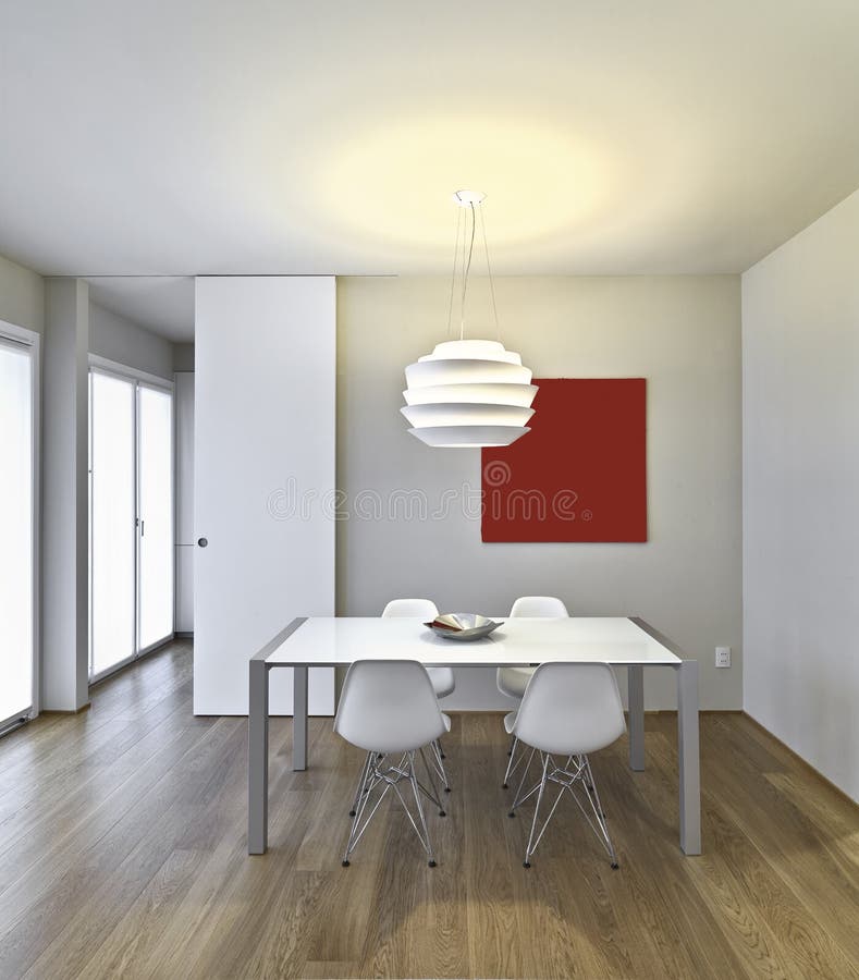 Modern Dining Table in the Living Room Stock Photo - Image of interior ...