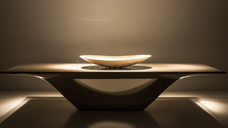 Modern Dining Table with a Simple Ceramic Centerpiece and Soft Stock Image - Image of ...