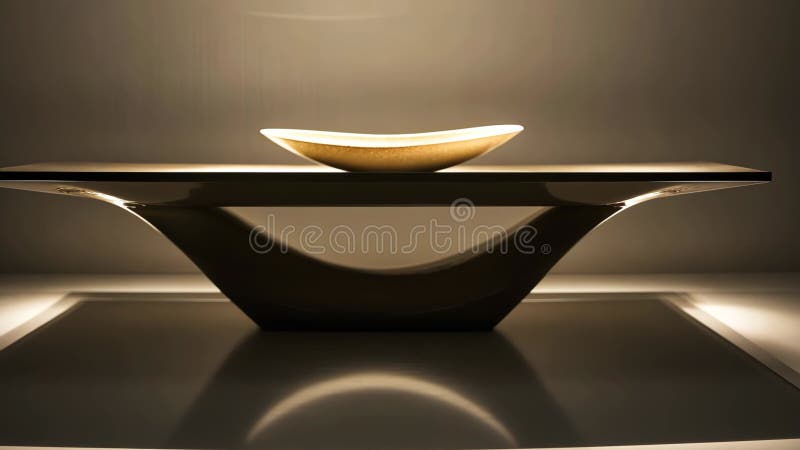 Modern Dining Table with a Simple Ceramic Centerpiece and Soft Stock ...