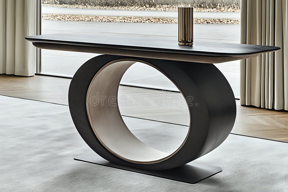 Modern Dining Table with Unique Base Design Stock Illustration ...