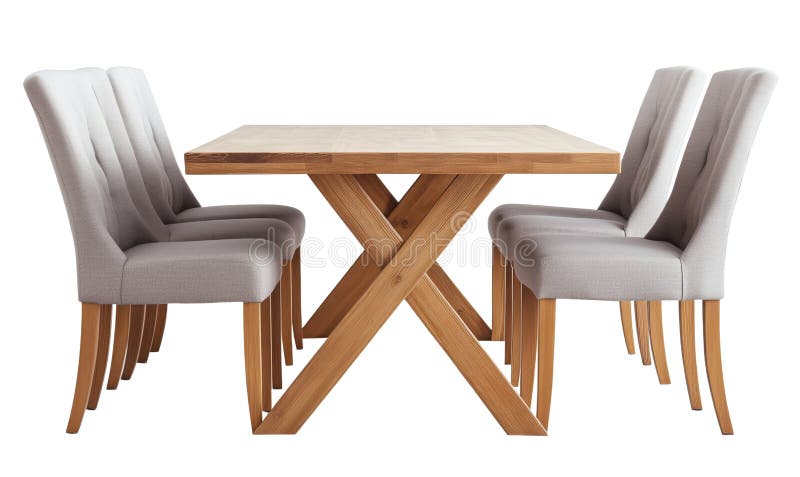 Modern Dining Table with Upholstered Chairs, Elegant Design, Wooden ...