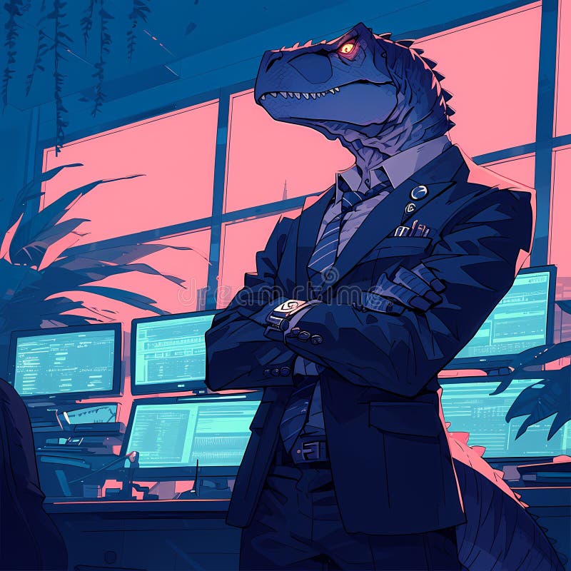 Modern Dinosaur Executive: a Powerful Image for Your Brand Stock ...