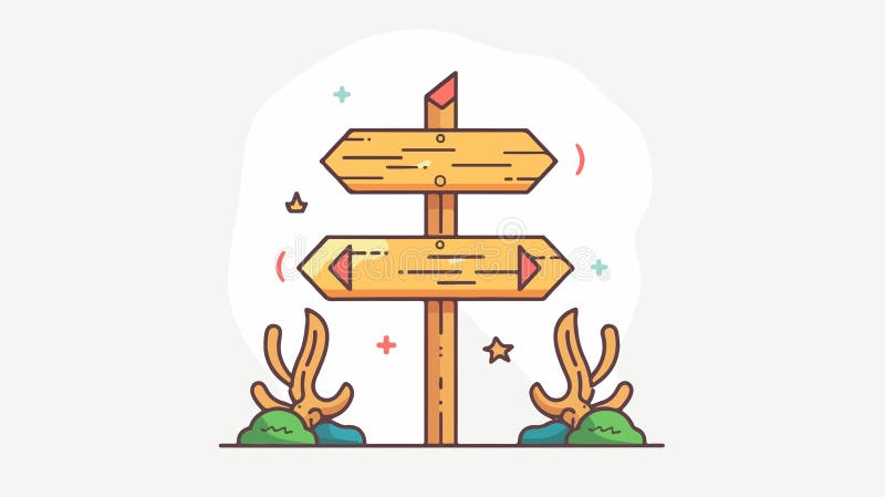 Modern Direction Sign Post Outline Icon for Navigation and Location ...