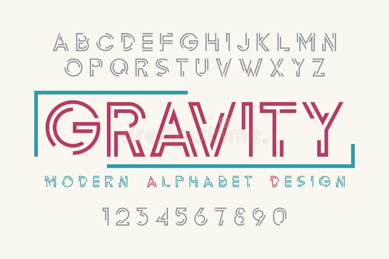 Modern Display Font Design, Alphabet, Character Set, Typography Stock ...
