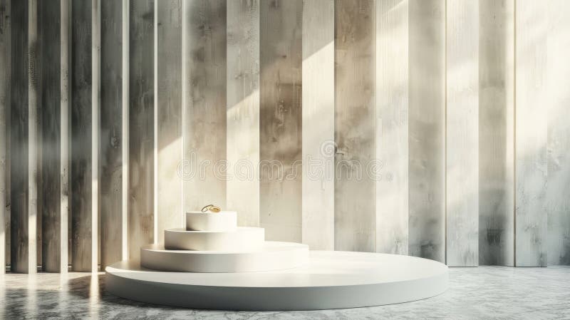 A Modern Display with Geometric Columns Perfect for Displaying Stacked ...