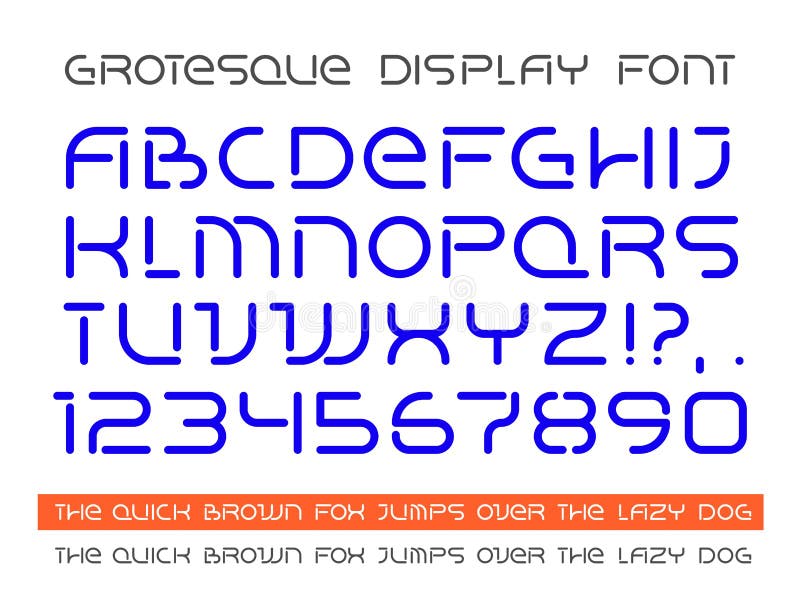 Modern Display Grotesque Font Stock Vector - Illustration of latin ...
