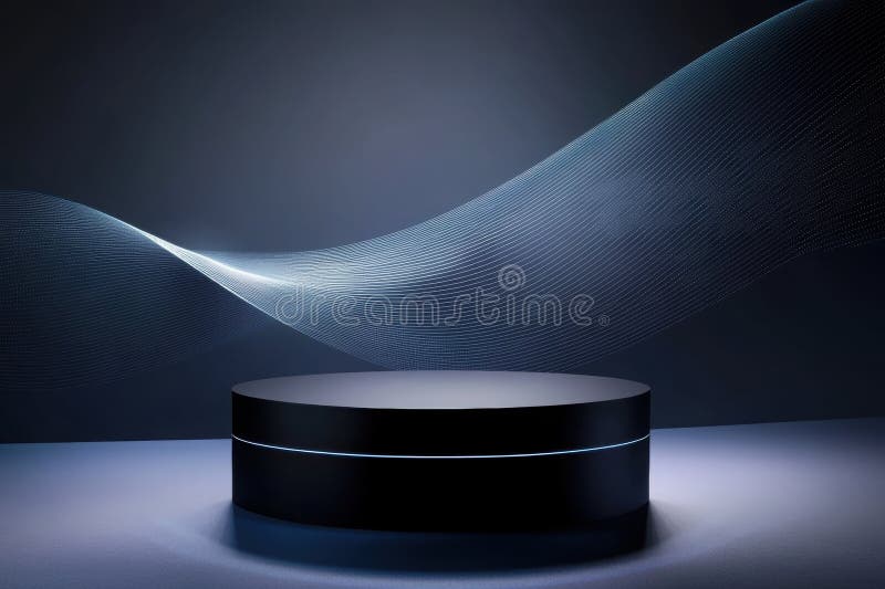 Modern Display Platform with Dynamic Wave Pattern and Soft Lighting in ...