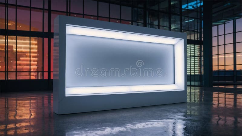 Modern Display Stand with Panoramic View during Scenic Sunset Stock ...