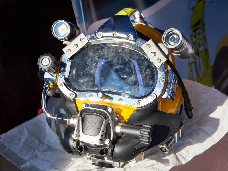 Modern diving helmet stock image. Image of adventure - 287565399