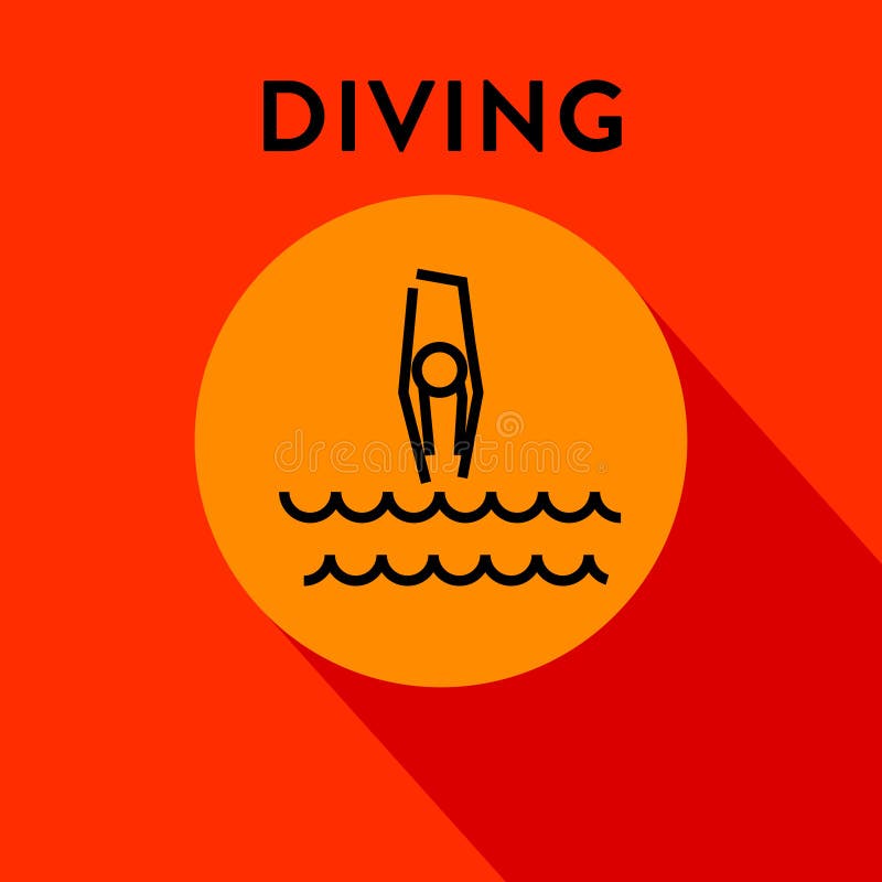 Modern Diving Icon with Linear Vector Style Symbol Stock Illustration ...