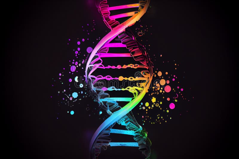 Modern DNA Structure in Microscope Detail Stock Illustration ...
