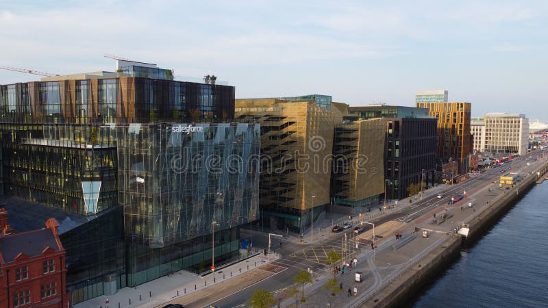 Modern Docklands District in Dublin - Aerial View Stock Image - Image ...