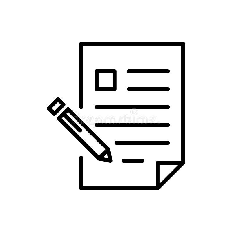 Modern document line icon. stock vector. Illustration of letter - 102081678