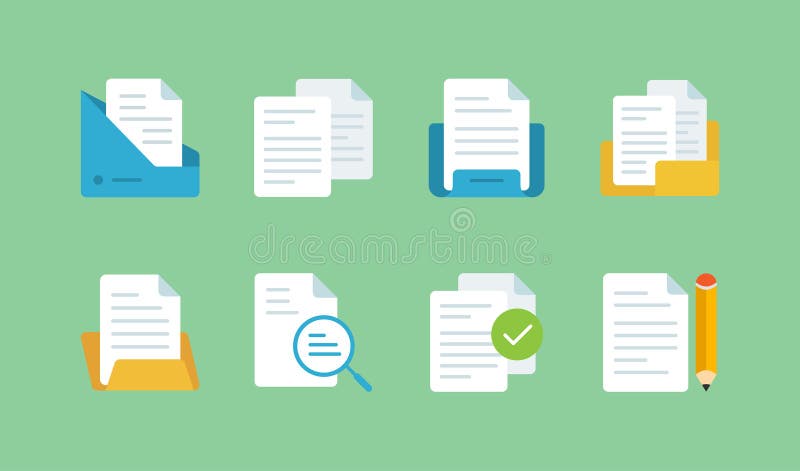 Modern Documentation and Office File Presentation Simple Illustration ...